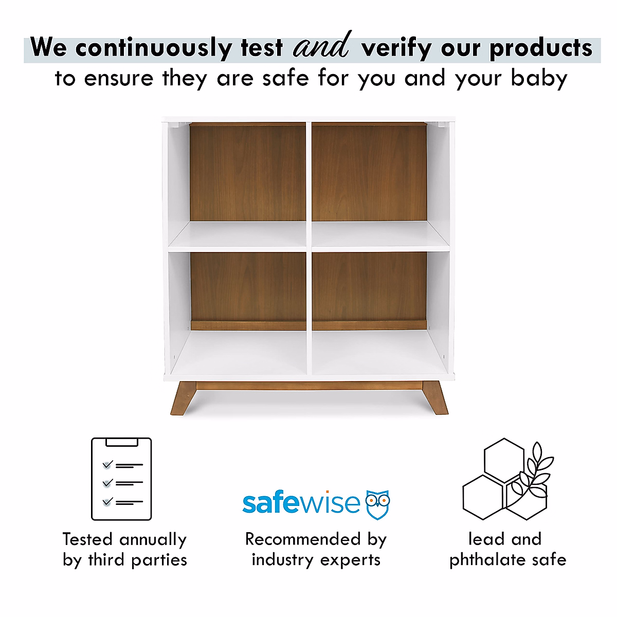 DaVinci Otto Convertible Changing Table and Cubby Bookcase in White and Walnut