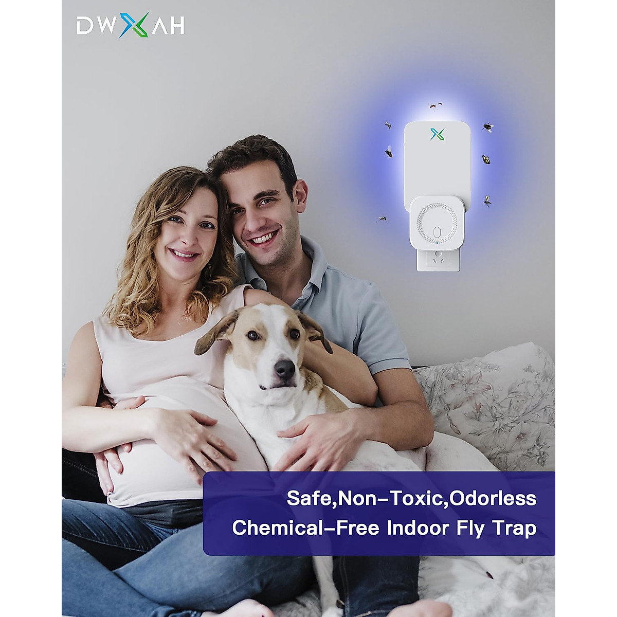 Indoor Fly Trap, Plug-in Bug Light Catcher with UV and Blue Light - Fruit Fly Traps for Indoors, Gnats, Mosquitoes, Flies, Moths,House Flies - Fly Traps Indoor for Home (2 Plug-in Base + 10 Refills)