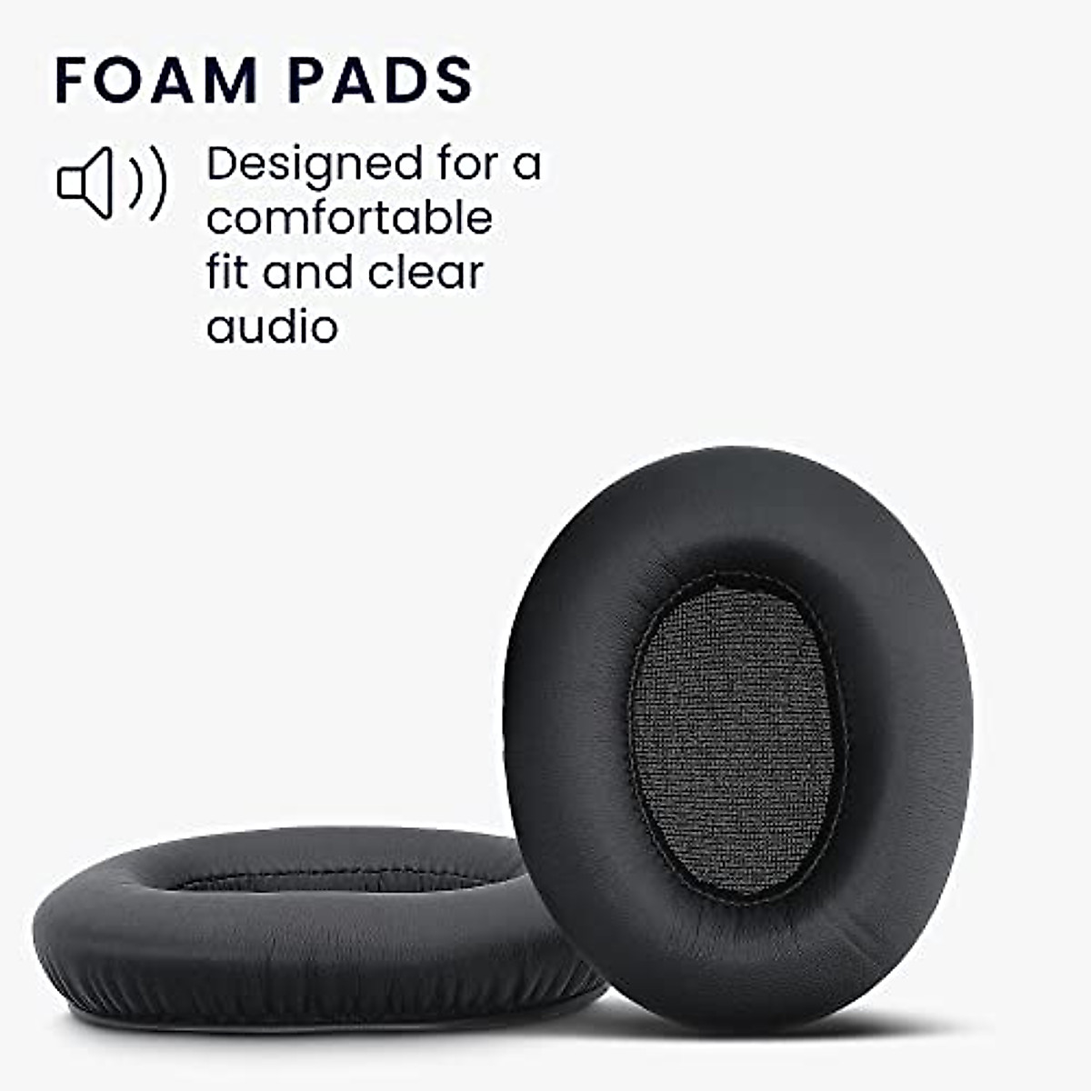 kwmobile Replacement Ear Pads Compatible with TaoTronics BH060 - Earpads Set for Headphones - Black