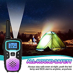 Wishouse Walkie Talkies for Kids Adults Long Range Rechargeable,Birthday Gift for 4-12 Year Old Girls Boys,Camping Gear Toys with Flashlight,SOS Siren,NOAA Weather Alert,VOX,22 Channels,Easy to Use