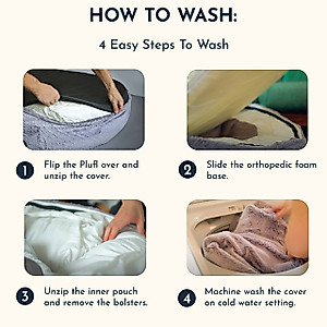 Plufl, The Original Human Dog Bed for Adults, Kids, and Pets. As Seen on Shark Tank. Comfy Plush Large Bean Bag with Memory Foam, Machine Washable, and Durable. Perfect nap and Floor Bed - Arctic Grey