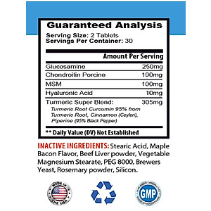 Dog Joint Supplement with tumeric - Pets Turmeric Joint Health Complex - with MSM - Dogs and Cats - Hip AID - Dog Turmeric Chews Organic - 2 Bottles (120 Tablets)