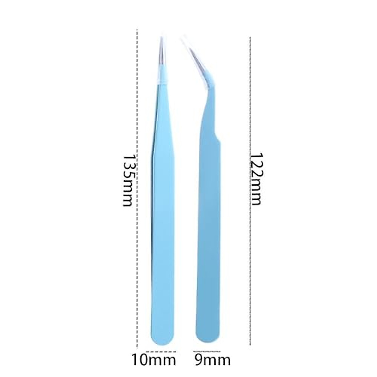 Stainless Steel Stickers Tweezers, Scrpabooking Tape Sticker Tweezers Journal Tool Tweezers for Beads, Sequins DIY Crafts(Elbow,blue)