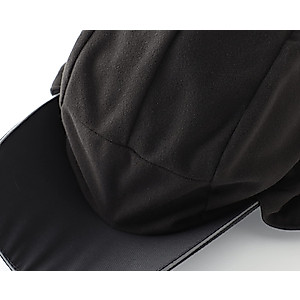 Connectyle Men's Outdoor Winter Earflap Hat Adjustable Water-Resistant Baseball Cap Fleece Lined Warm Dad Hats Black