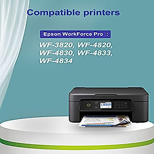 822XL Remanufactured for Epson 822XL Ink Cartridges for Epson 822 XL T822 to use for Epson Workforce Pro WF-3820 WF-4820 WF-4830 WF-4833 WF-4834 Printer (4 Pack BCMY)
