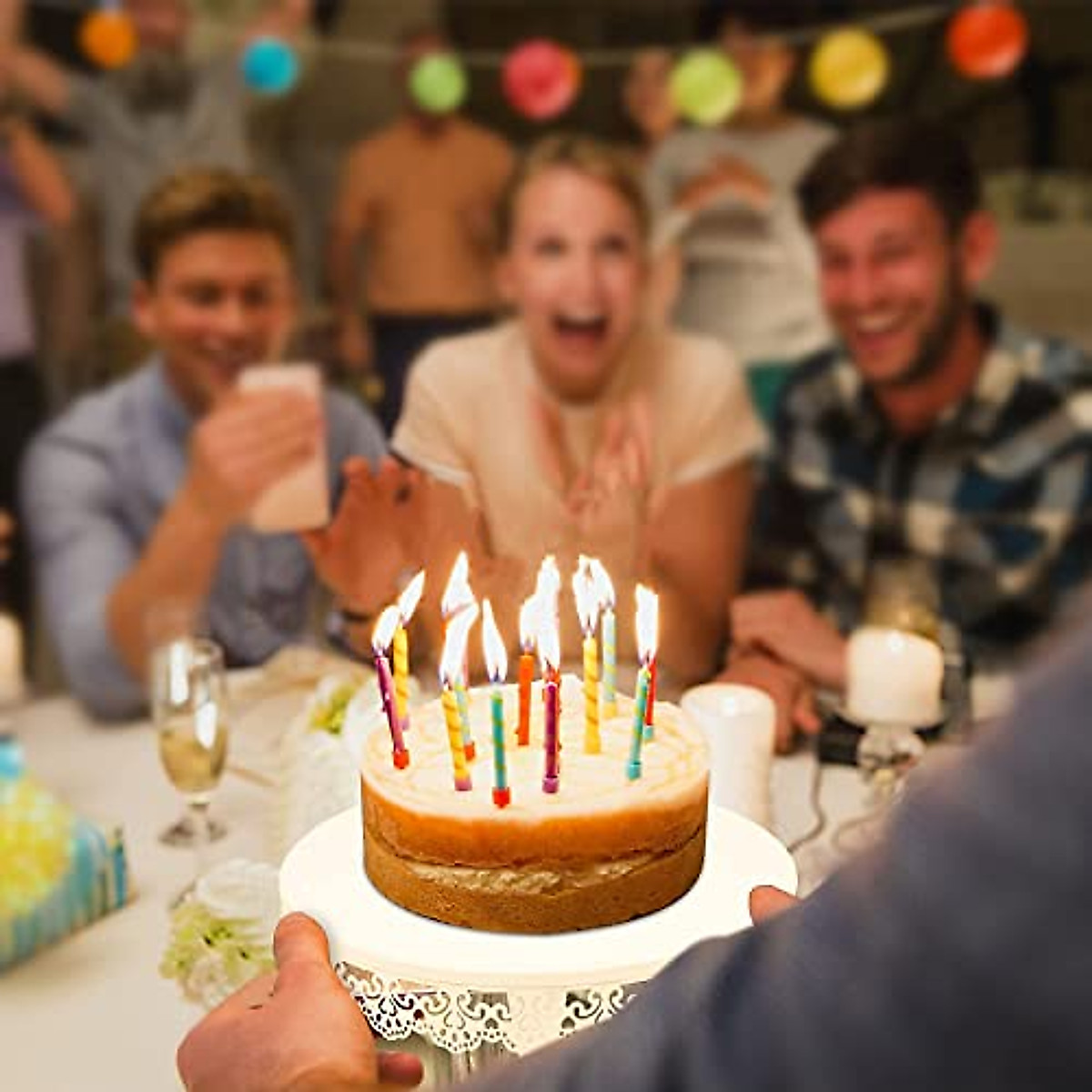 TRSPCWR White Cake Stand 10in , Metal Dessert Display Stands Cupcake Holder, Decor for Wedding, Birthday, Party, Round