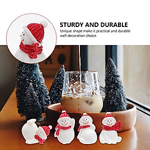 NOLITOY Micro Winter Landscape Ornaments Mini Resin Snowman Statue 4pcs Dollhouse Garden Fairy Yard Sculpture Decoration Random Style