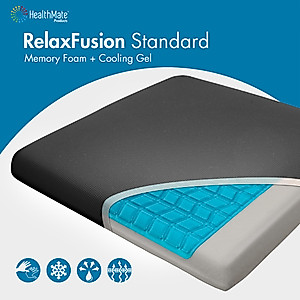Wagan IN9111 Relax Fusion Standard Memory Foam and Gel Seat Cushion