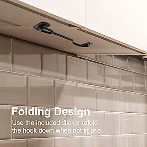 DAJIANG Banana Hook, Metal Banana Hanger Under Cabinet to Keep Bananas Fresh, Banana Holder for Bananas or Other Kitchen Items (Absolute Black)