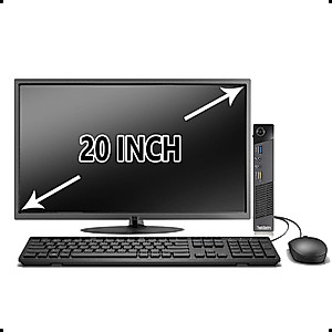 Lenovo ThinkCentre M73 Tiny Desktop PC Computer Package, Intel Core i3 2.9GHz, 8G DDR3, 256G SSD, VGA, DP, USB 3.0, 20 Inch LCD Monitor(Brands May Vary), Keyboard, Mouse, Win10 Pro 64 Bit (Renewed)