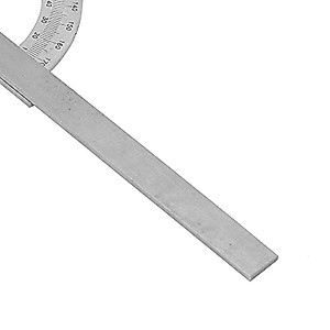 180 Degree Protractor, 80 * 120mm Carbon Stainless Steel Chrome Plating Protractor Rotary Angle Finder Measuring Ruler Tool for Woodworking