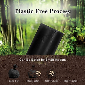 Toplive Trash Bag Garbage Bag Trash Bags Wastebasket Bin Liners for Home Bathroom Bedroom Kitchen Office Trash Can (Black, 4 Gallon - 1.2Mil)