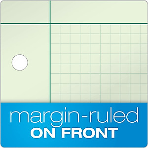 TOPS Engineering Computation Pads 3 Pk, 8-1/2" x 11", Glue, 5 x 5 Graph Rule on Back, Green Tint Paper, 3-Hole Punched, 100 Sheets per Pad (35507)