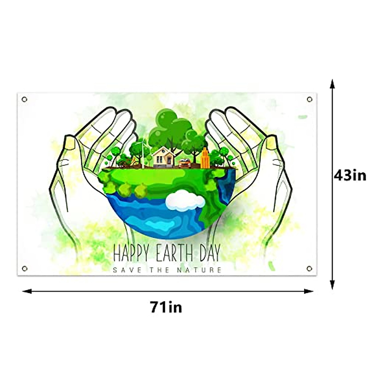 Happy Earth Day Photo Backdrop Save The Nature Banner April 22 Environmental Protection Earth Day Party Deocrations and Supplies for Home Classroom Office