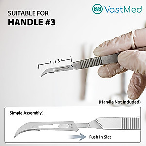 100PCs Dental Grade #12 Stainless Steel Sterile Surgical Blades by VASTMED | Individually Wrapped High Stainless Steel Dermablade Surgical Blade