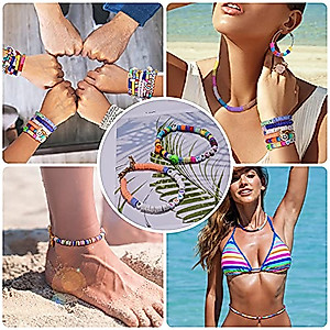 LZOUOWO 5300 Clay Beads for Bracelets Making Aesthetic Kit with Smiley Face Beads Polymer Clay Flat Beads for Bracelets Set Heishi disc Beads and Letter Beads for Girls Ages 8-12