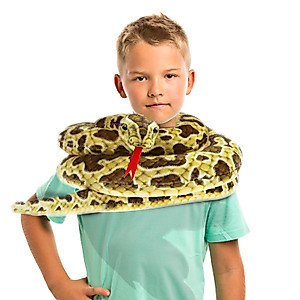 80" Snake Stuffed Animal Plush, Realistic Curling Giant Snake Plush Toys for Kids Zoologist Halloween Costume, Lifelike Boa Constrictor Stuff Snake Soft Plushies Toy Gifts for Kids Birthday