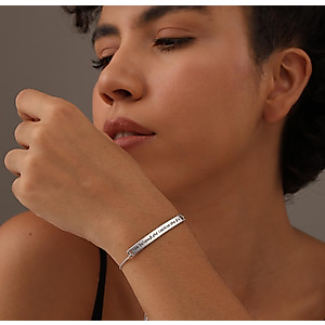 LeCalla Sterling Silver Jewelry She believed she could so she did Sliding Bolo Bracelet for Teen Women