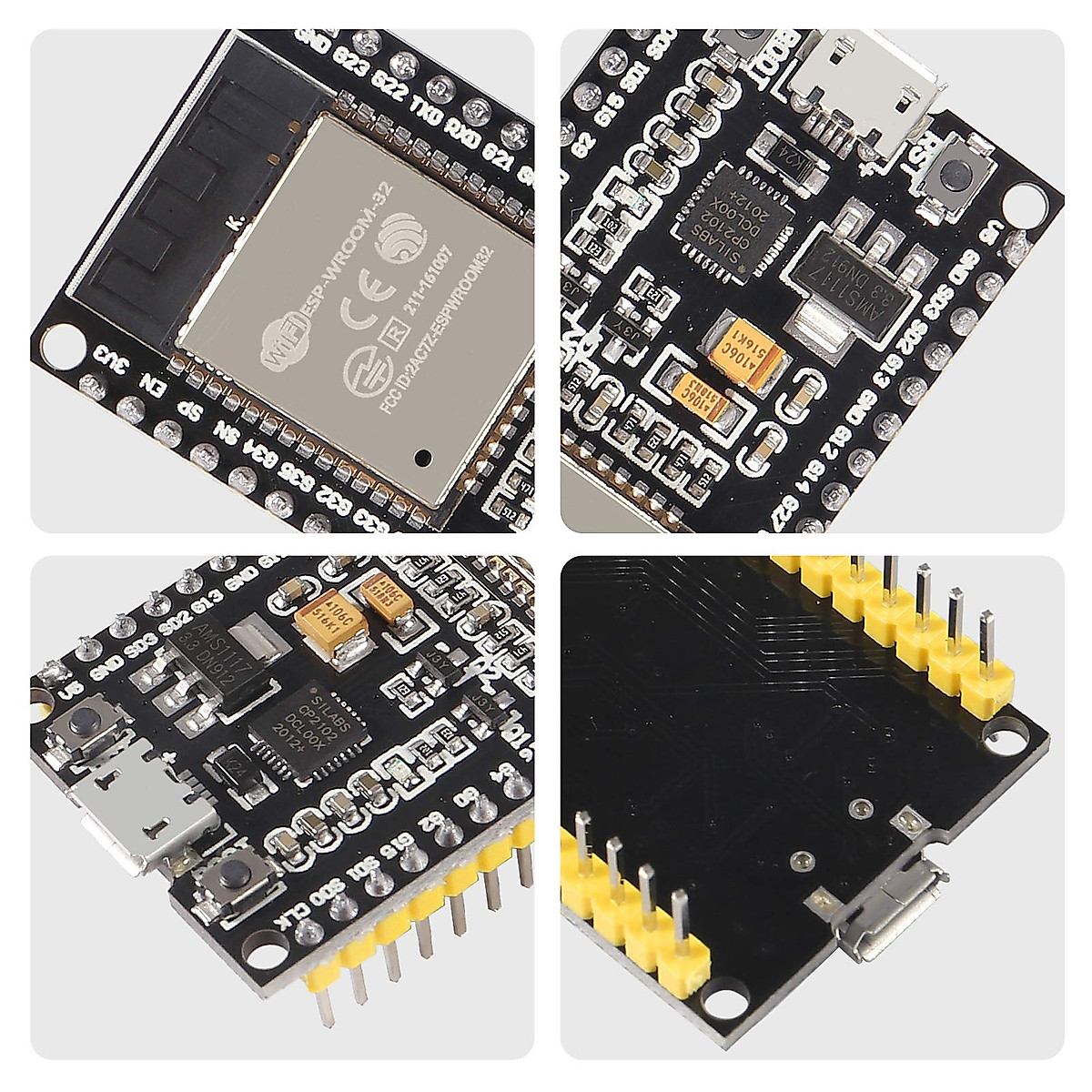 5PCS ESP32 38Pin Development Board ESP-32S Microcontroller Processor Integrated 2-in-1 Microcontroller ESP-WROOM-32 Chip CP2102 WiFi NodeMCU-32S ESP-WROOM-32 Compatible with Arduino IDE