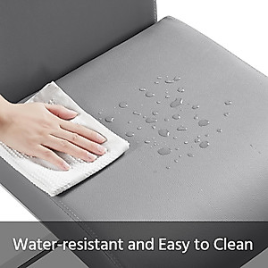 Yaheetech 6PCS Kitchen Chairs High Back Modern Leather Living Room Chair with Metal Frame, Light Gray