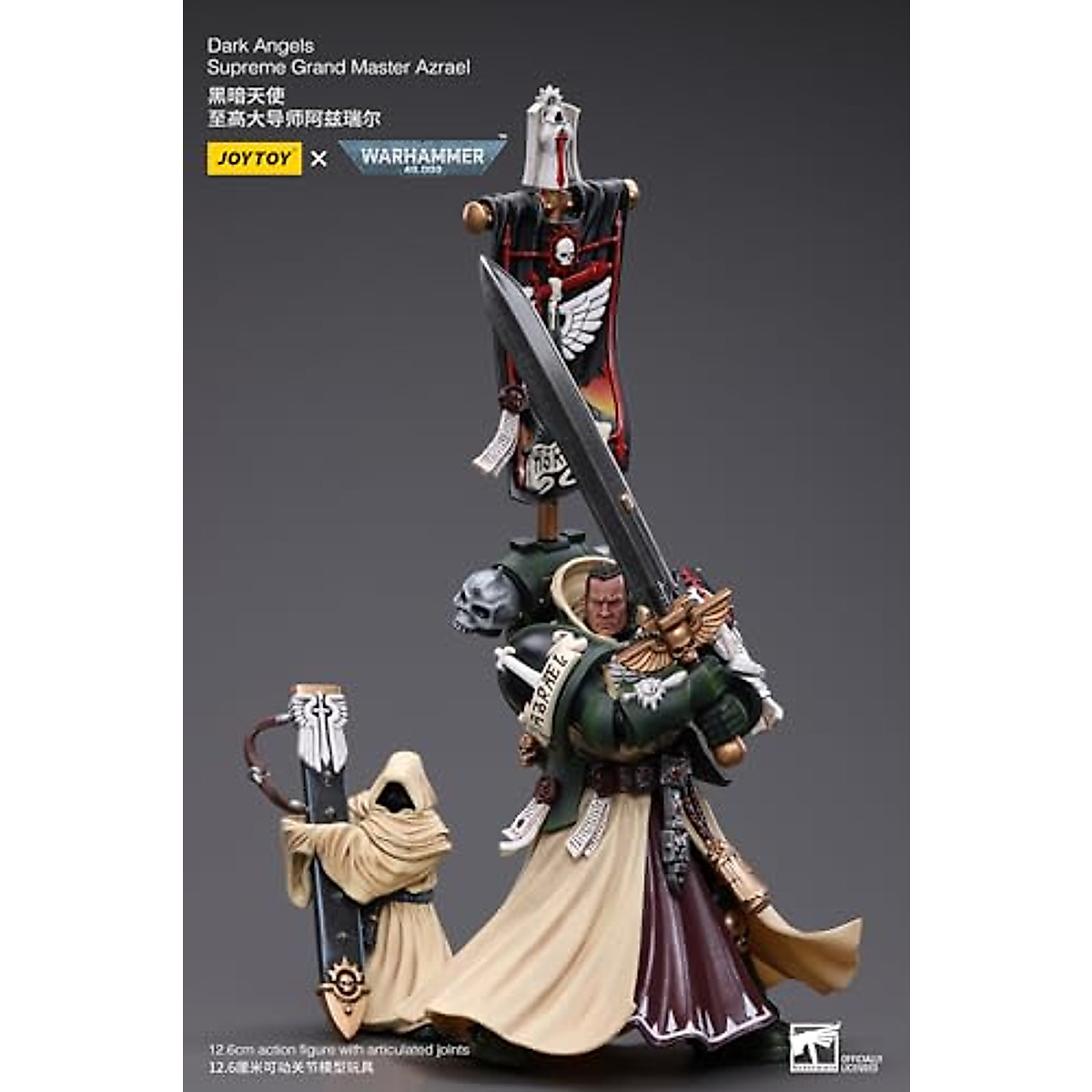JoyToy Warhammer 40K Dark Angels Supreme Grand Master Azrael 1:18 Scale Action Figure