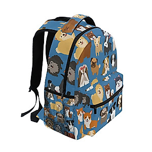 Wamika Funny Cartoon Dog Paw Backpack Bookbags Daypack School Supplies for Students Girls Boys,Cute Puppy Animal Flowers Laptop Bookbag Shoulder Bag Travel Sports for Men Women