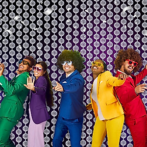 MENSTARSI Disco Party Decorations, 4 Pack Disco Ball Photo Booth Props,3.3x6.6 ft Silver Foil Fringe Curtains Photo Backdrop for The 70s & 80s Last Disco Bachelorette, Decades, Taylor Party Decor