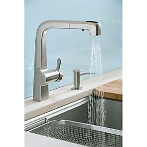KOHLER K-6331-VS Evoke Single Control Pullout Kitchen Faucet, Vibrant Stainless
