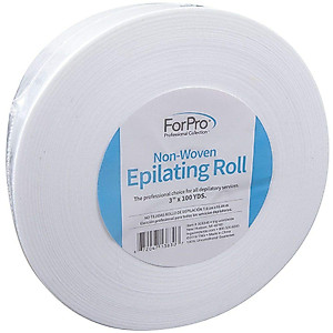 ForPro Non-Woven Epilating Roll for Body and Facial Hair Removal, Tear-Resistant, Lint-Free, 3” x 100 Yards, White