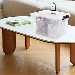 Vababa 10.5 Quart Clear Latch Storage Box with Handle, 4-Pack Plastic Storage Bin with Lid