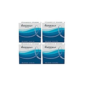 Waterman Short International Ink Cartridges Serenity Blue (Florida Blue) - 4 x Box of 6