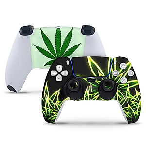 2 x Weed Playstation 5 PS5 Controller Skins Full Wrap Vinyl Sticker