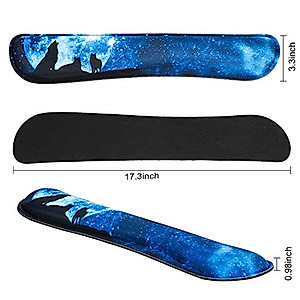 RICHEN Keyboard Wrist Rest Pad and Mouse Wrist Rest Support Mouse Pad Set,Durable & Comfortable & Lightweight for Easy Typing & Pain Relief-Ergonomic Support (Wolfs)