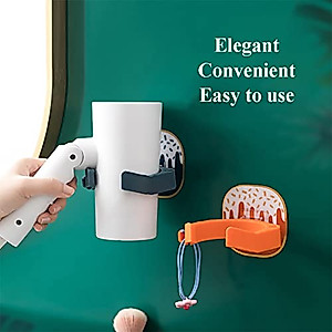 CARURLIFF Hair Dryer Holder Wall Mounted Blower Holder Bathroom Organizer Hair Dryer Wall Mount Holder Arm (Blue)