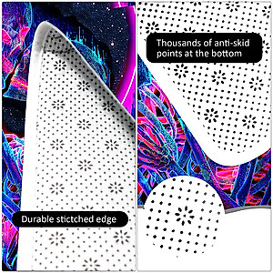 EISKBC Blacklight Kiss Skull Area Rug, Neon UV Reactive Couple Skeleton Throw Rug, Romantic Fluorescent Luminous Floor Mat Carpet, Glow in The Dark Decor for Bedroom Lover GFT 70x47inch