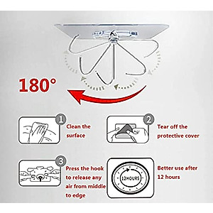 SZYIKUER 20 Pack Transparent Adhesive Hooks 33 lb(Max) 15KG Waterproof and Oilproof Reusable Seamless Hooks Heavy Duty Wall Hook for Kitchen Bathroom Office