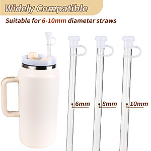 KEUYE 64 oz Tumbler Accessories for Stanley, Cup Accessories 64 oz Including 3PCS Extra Long Straws,1PC Straw Cleaning Brush,2 Sets Of Silicone Spill Leak Stoppers