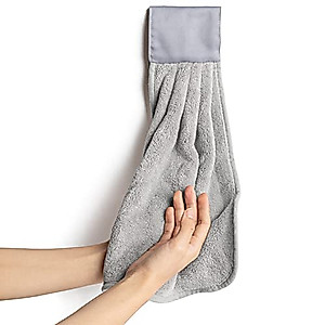 R HORSE 6Pcs Kitchen Hanging Towel Set Hand Hanging Towels with Hanging Loop Absorbent Coral Fleece Bathroom Hand Towel Soft Thick Dish Cloth Dry Towel Christmas Decorations for Kitchen Bathroom