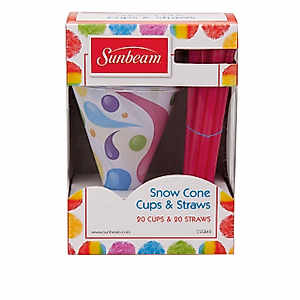 Sunbeam Cups and Straws for Ice Shaver, 20-Count