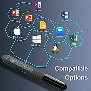 Clicker for Laptop Presentations with Wireless Presenter Remote, 328FT/100m Remote Range Powerpoint Presentation Clickers Wireless Presenter Remotes for PPT/Google Slide Advancer, Toys for Pet/Cats