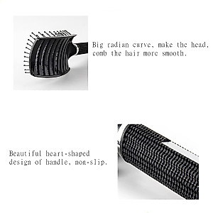 AISIBO Curved Vented Styling Hair Brush, 2PCS Anti Frizz Hair Detangling Brush, for Wet Hair or Dry Hair, Black, Pink