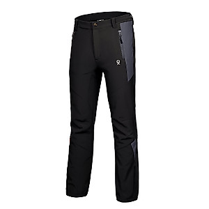 Little Donkey Andy Women’s Winter Hiking Ski Snowboarding Pants, Softshell Pants, Fleece Lined and Water Repellant Black Size S