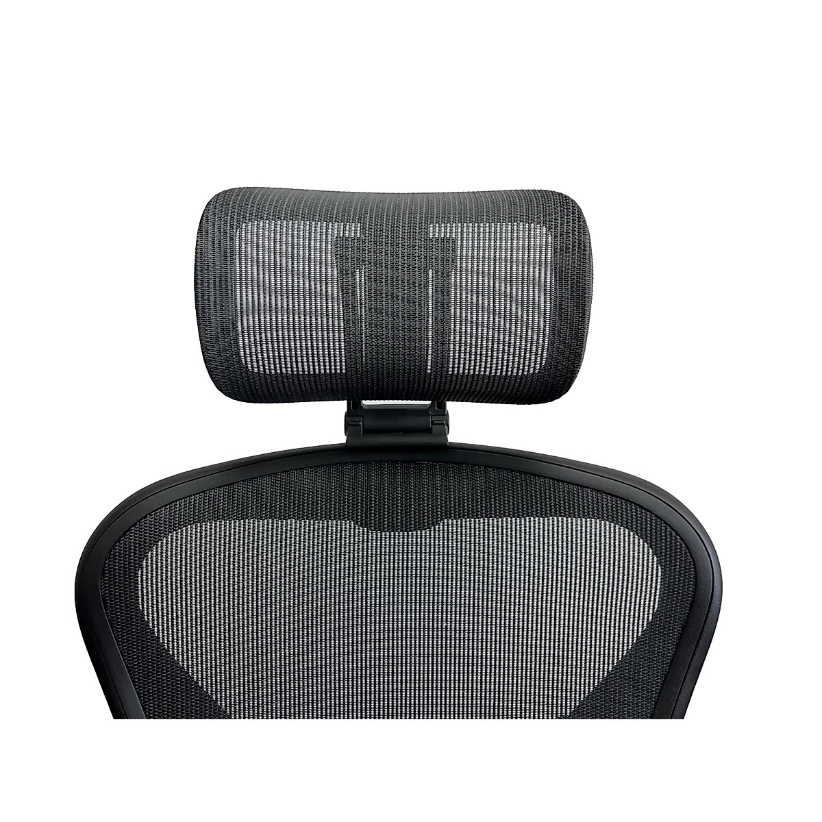 ERGOKING Headrest for Office Chair Headrest Attachment Compatible with Herman Miller Aeron Remastered - Fully Adjustable Height & Tilt, Removable Coat Hanger - Black Frame, Black Onyx Mesh.