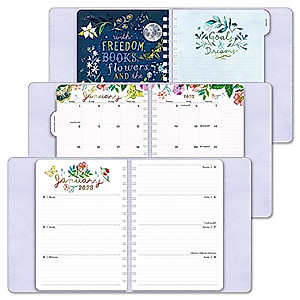 Katie Daisy 2023 Deluxe Hardcover Weekly Planner | 12-Month (Jan 2023 - Dec 2023) | 7.5" x 9" | Wire-O, Inner Pockets, Elastic Closure, Tabs