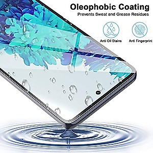 Rhidon 【4 Pack】 2 Pack Tempered Glass Screen Protector for Samsung Galaxy S20 FE(6.5”)+2 Pack Camera Lens Protector Tempered Glass for Galaxy S20 FE, Ultrasonic Fingerprint Compatible Bubble Free