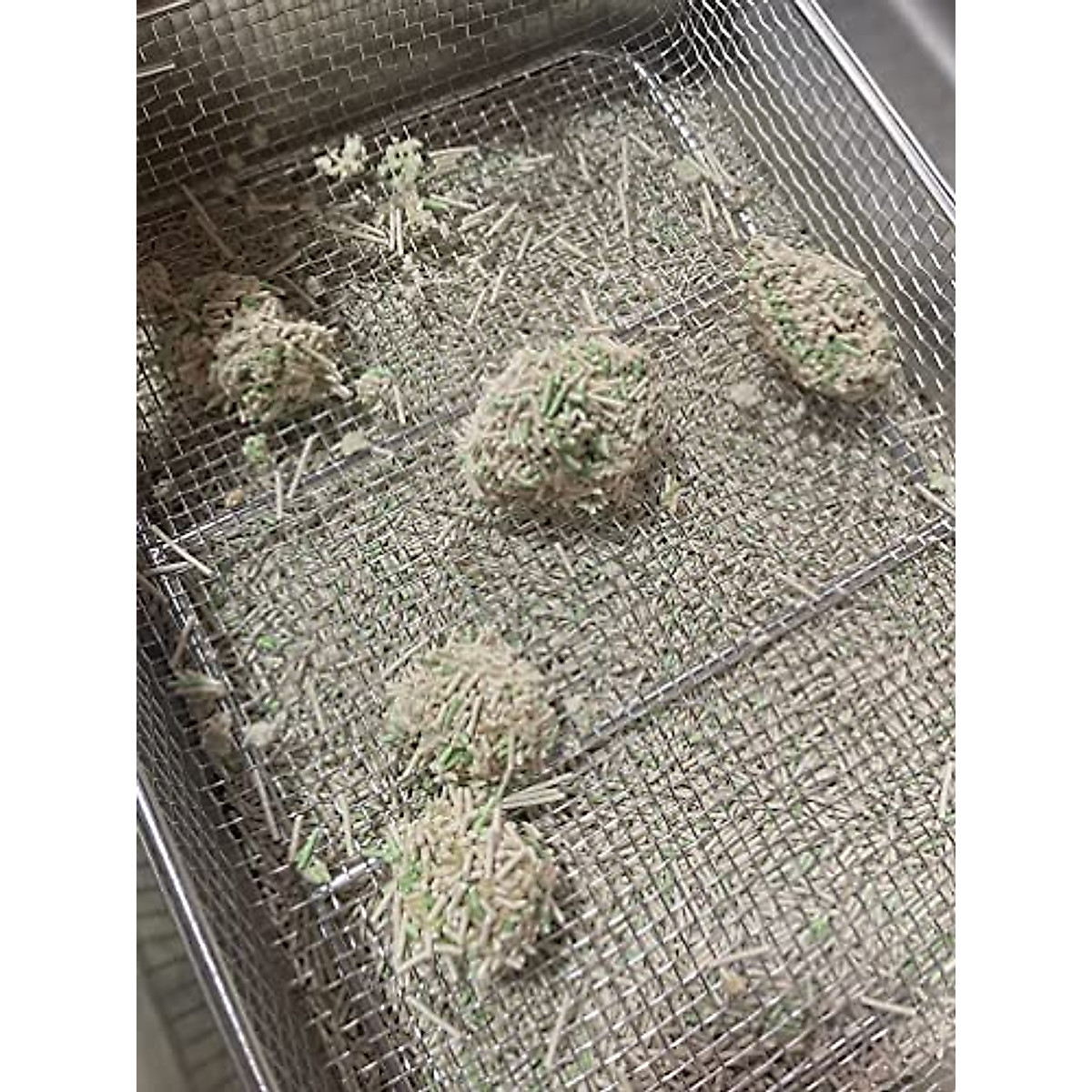 KUNWU SUS304 Stainless Steel Mesh Net Strainer Grill Basket for Medium Cat Litter Box, Rinse, Fry, Steam or Cook Vegetables & Pasta,Easy Clean Durable Net 17.5"x13.5"x3"