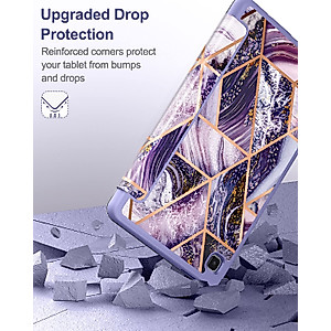 ONPINT Case for Samsung Galaxy Tab A7 Lite Case 2021 8.7 Inch (SM-T220 / T225 / T227),【Built in Screen Protector】 Lightweight Leather Case Full Body Smart Cover with Magnetic Trifold Stand-Purple