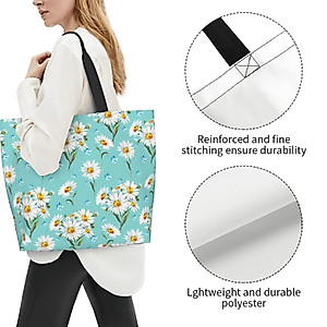 Majoug Daisy Tote Bags Women Large Capacity Shoulder Grocery Shopping Bags Travel Beach Bag