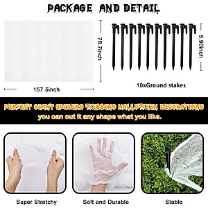 SelfTek 650 Sqft Giant Spid-er Web Halloween Decorations,Beef Netting Stretchy Spid-ers Webbing, Cut-Your-Own Flexible Large Outdoor Spid-er Web Gauze Spid-erwebs Cobwebs for Halloween Decor