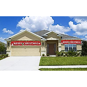 Large Merry Christmas Banner,Xmas Outdoor & Indoor Hanging Decor,Xmas Sign Huge Xmas Home Party Decoration (Christmas tree)